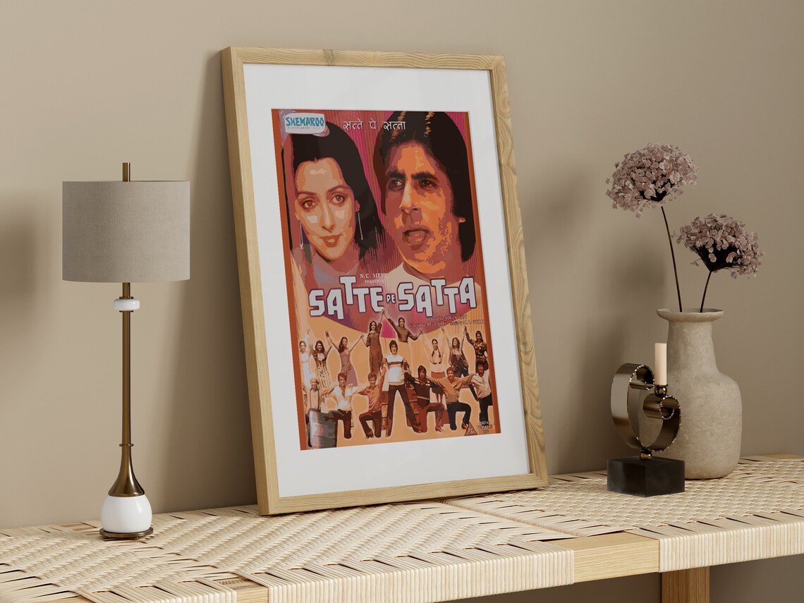 Satte Pe Satta Movie Poster Desi Wall Art Bollywood Movie - Etsy