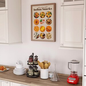 Indian Snacks Food Poster Collage, Gift for Indian Food Lover, Assorted ...