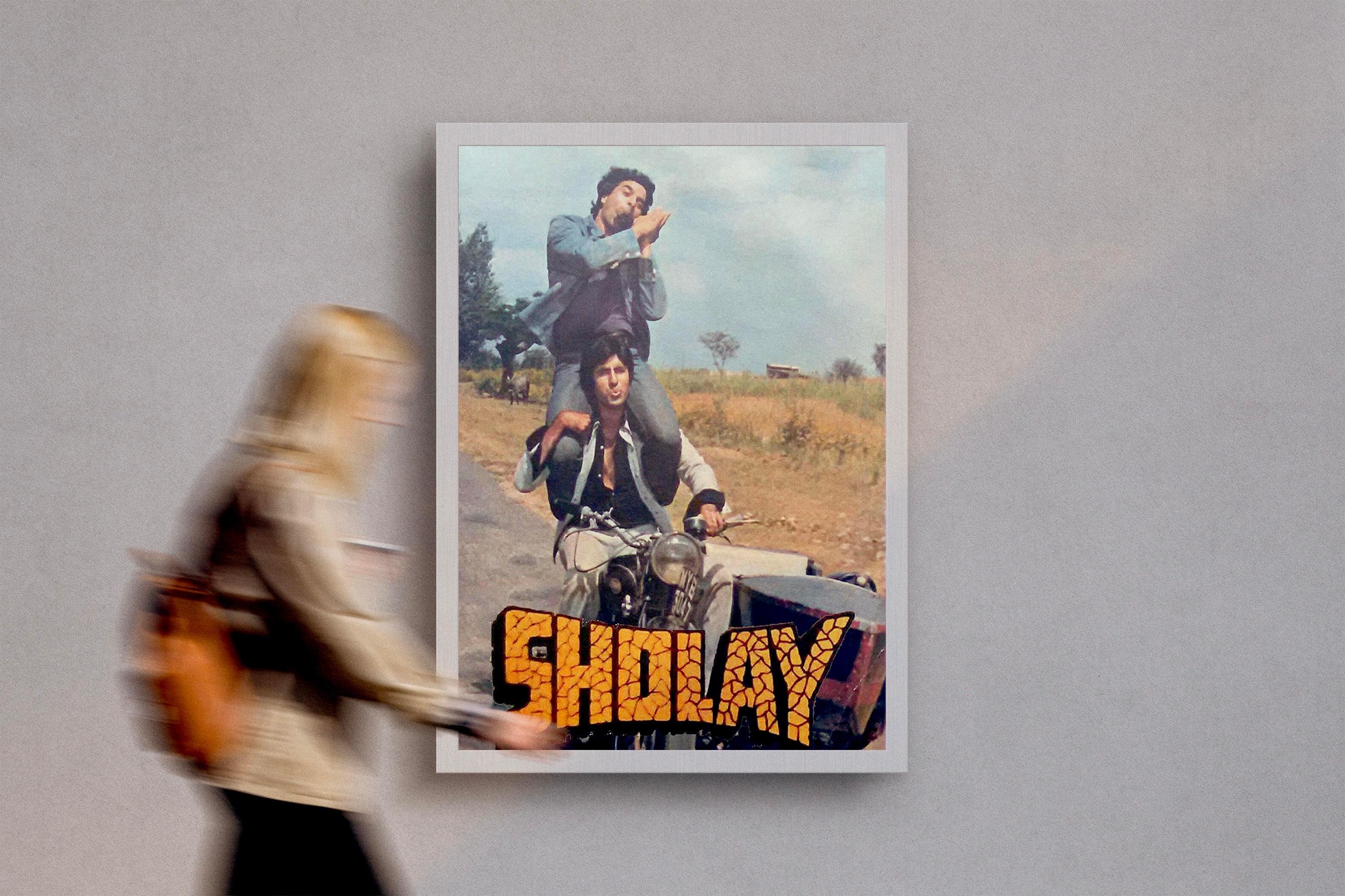 Sholay Movie Poster, Desi Wall Art, Bollywood Movie Poster, Desi Art ...