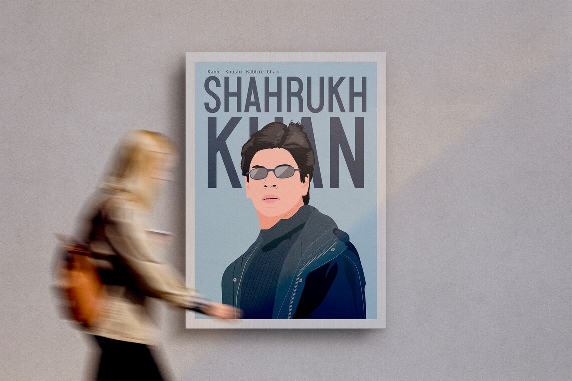 Shahrukh Khan Portrait Sketch, SRK, Gift for Her, Desi Wall Art ...