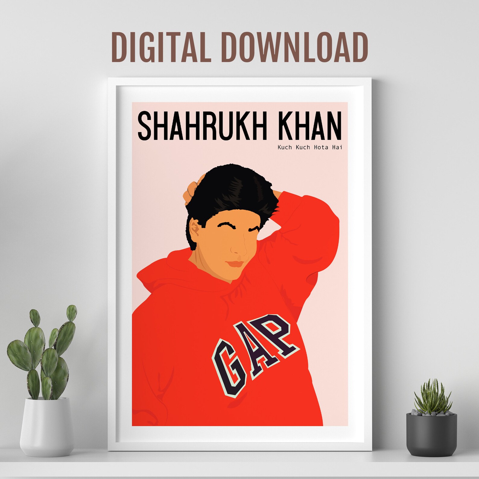 Shahrukh Khan Portrait Sketch, SRK, Gift for Her, Desi Wall Art ...