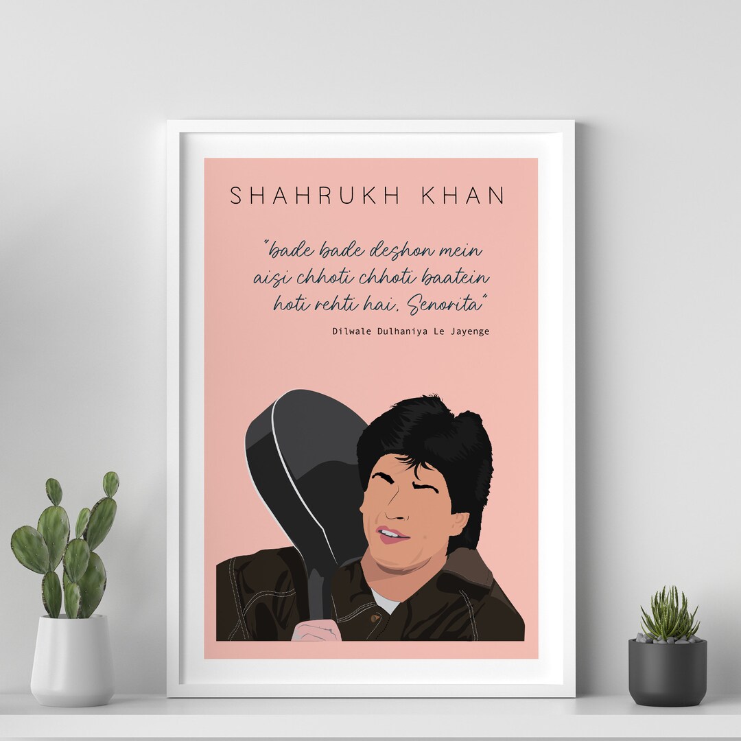 Shahrukh Khan Poster DDLJ SRK Gift for Her Desi Wall Art - Etsy