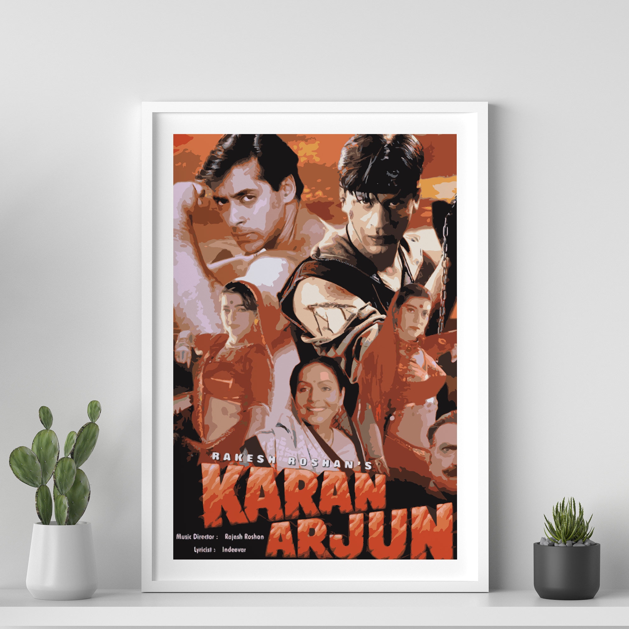 Karan Arjun Movie Poster Desi Wall Art Bollywood Movie - Etsy