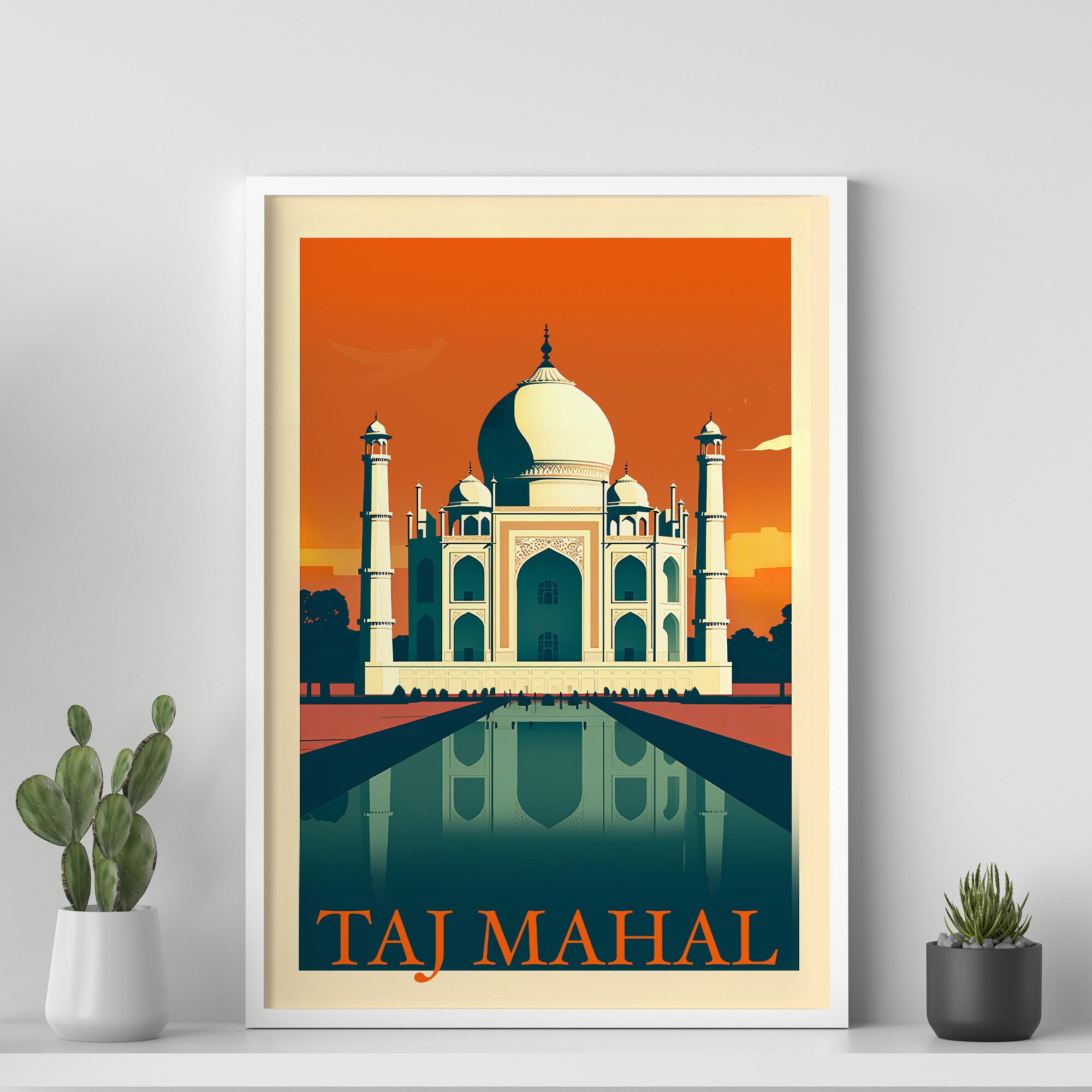 Taj Mahal Printable Download, India Travel Posters, Vintage India ...