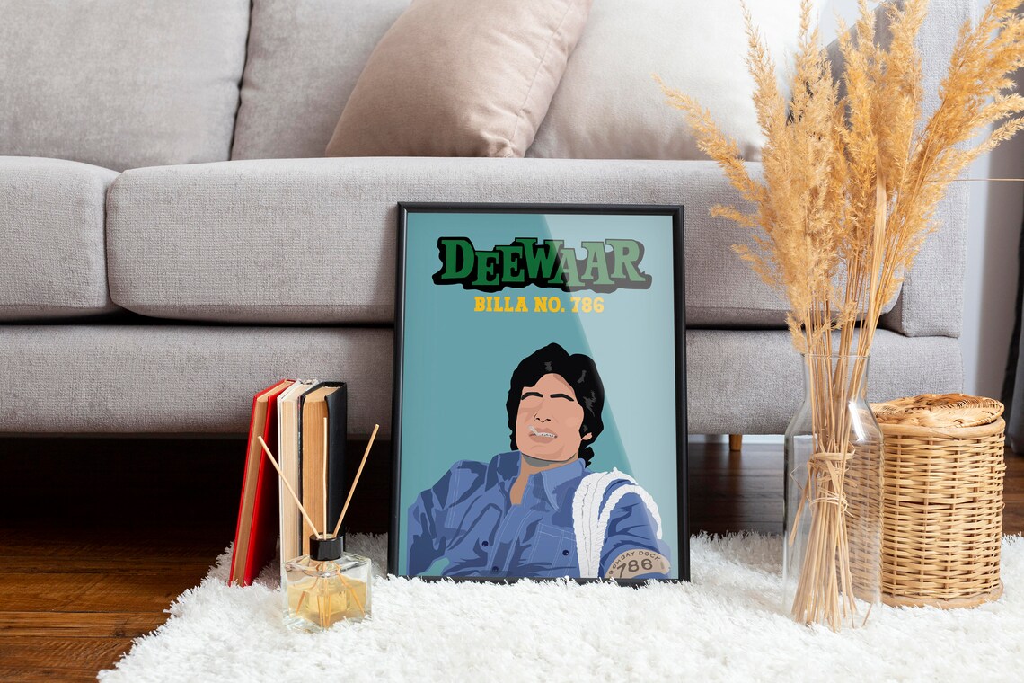 Amitabh Bachchan Poster, Deewaar Movie, Gift for Him, Desi Wall Art ...