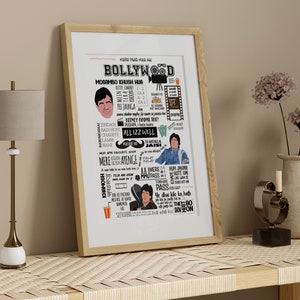 Bollywood Dialogues Collage, Famous Movie Dialogues, Desi Wall Art ...