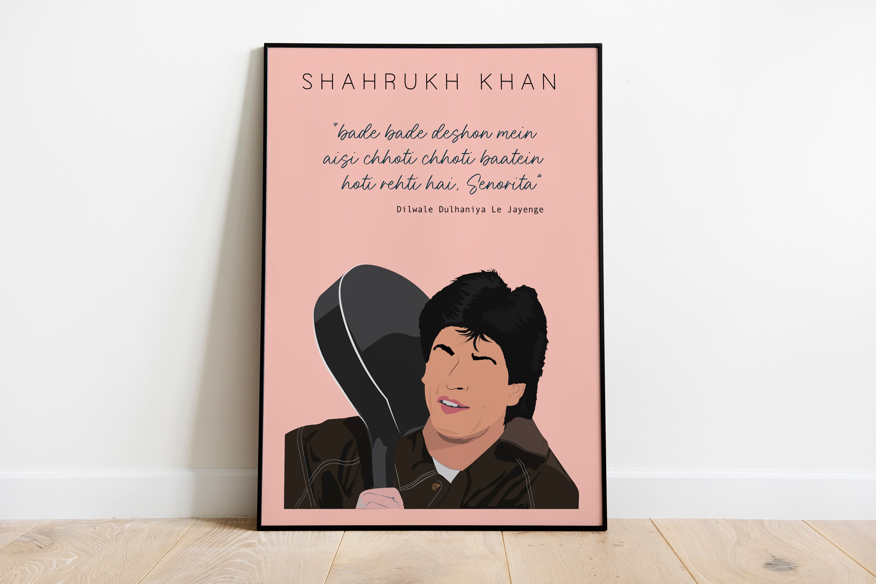 Shahrukh Khan Poster, DDLJ, SRK, Gift for Her, Desi Wall Art, Bollywood ...