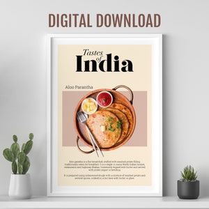 Aloo Parantha Poster, Desi Indian Food Art, Asian Food Art, Colourful ...
