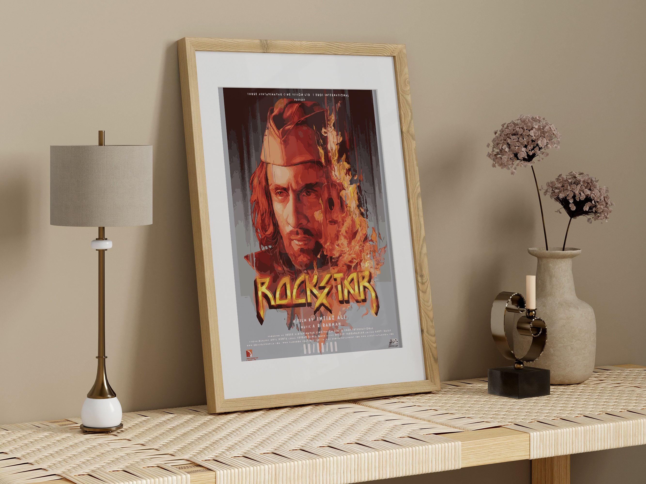 Rockstar Movie Poster, Desi Wall Art, Bollywood Movie Poster, Retro ...