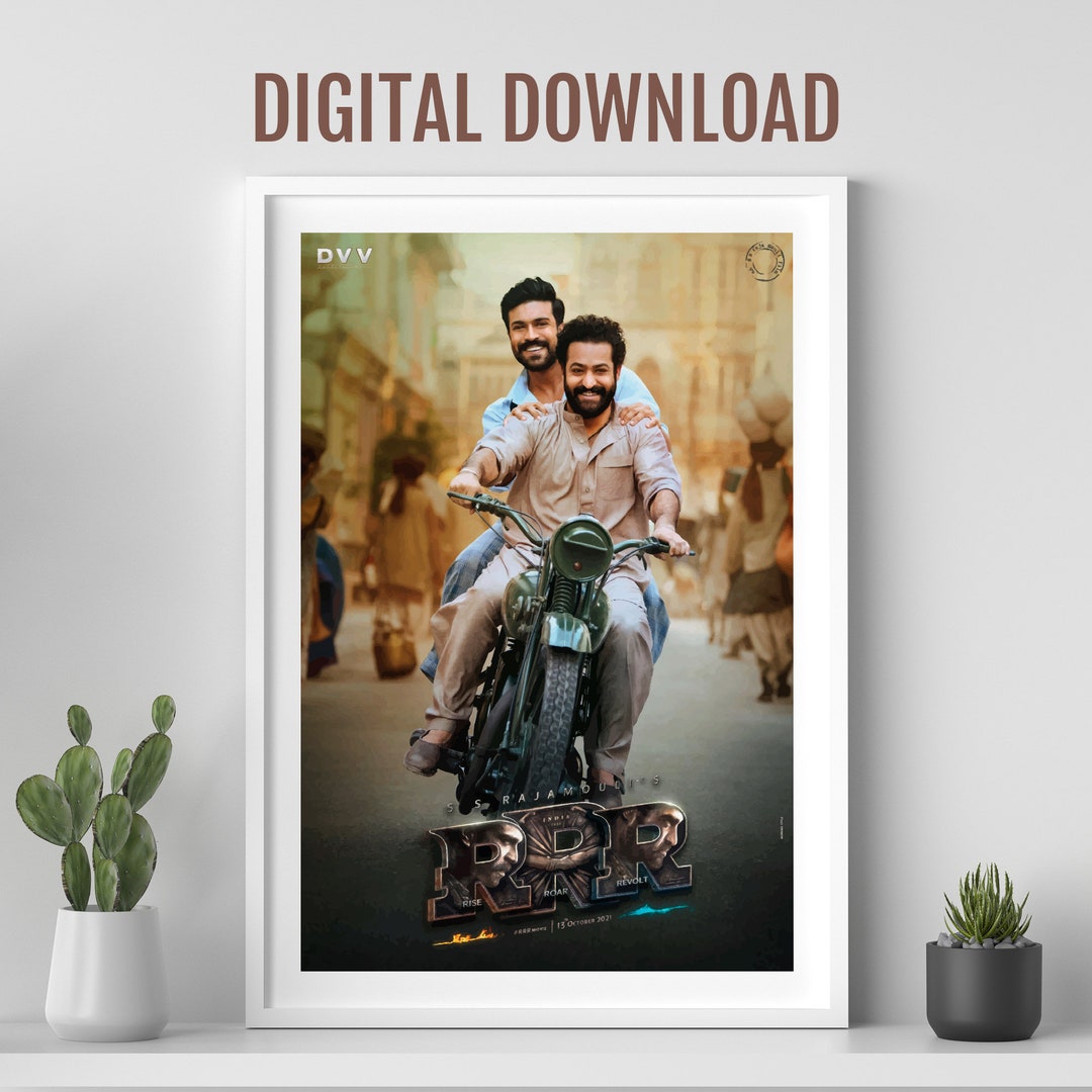 RRR Movie Poster, Desi Wall Art, Bollywood Movie Poster, Retro ...