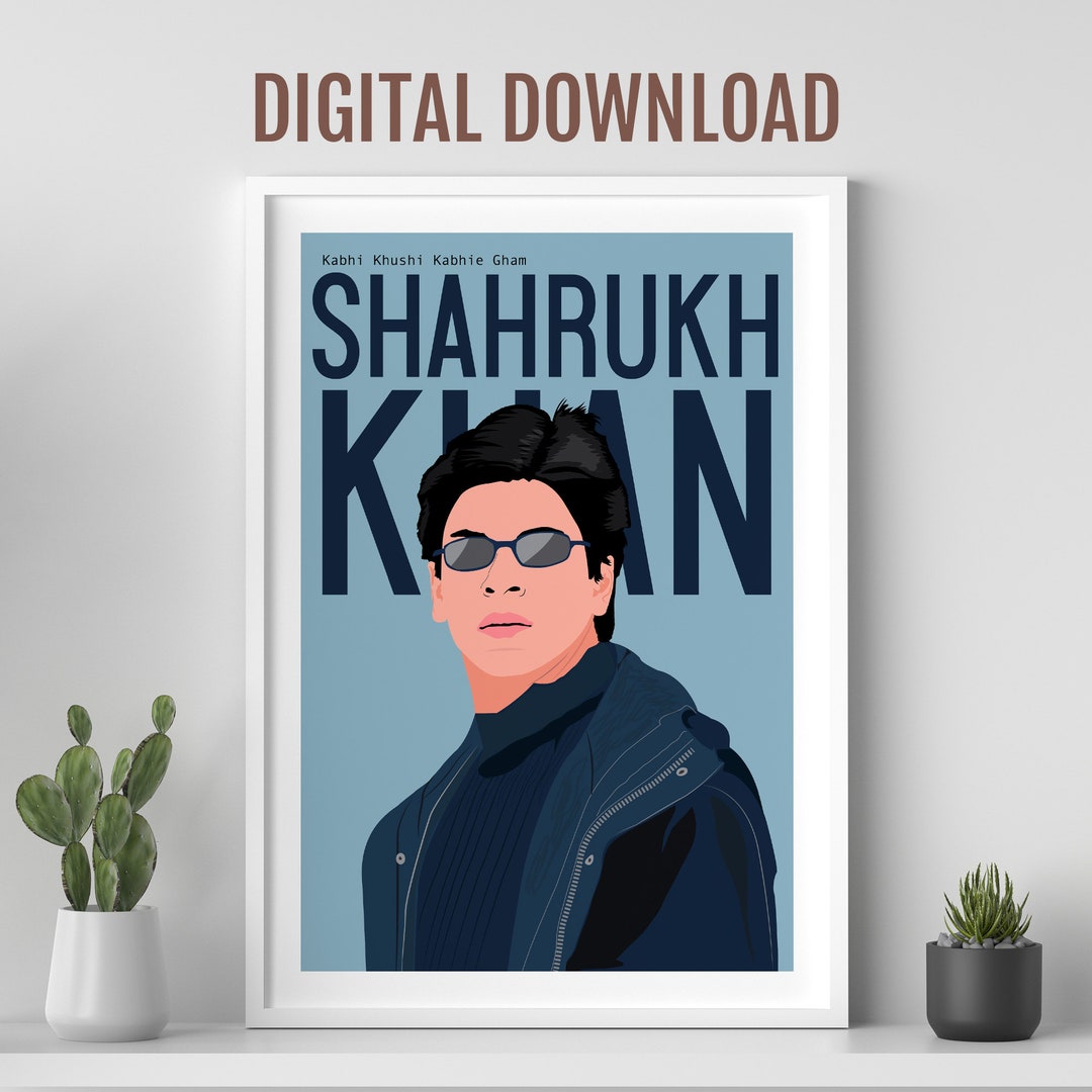 Shahrukh Khan Portrait Sketch, SRK, Gift for Her, Desi Wall Art ...
