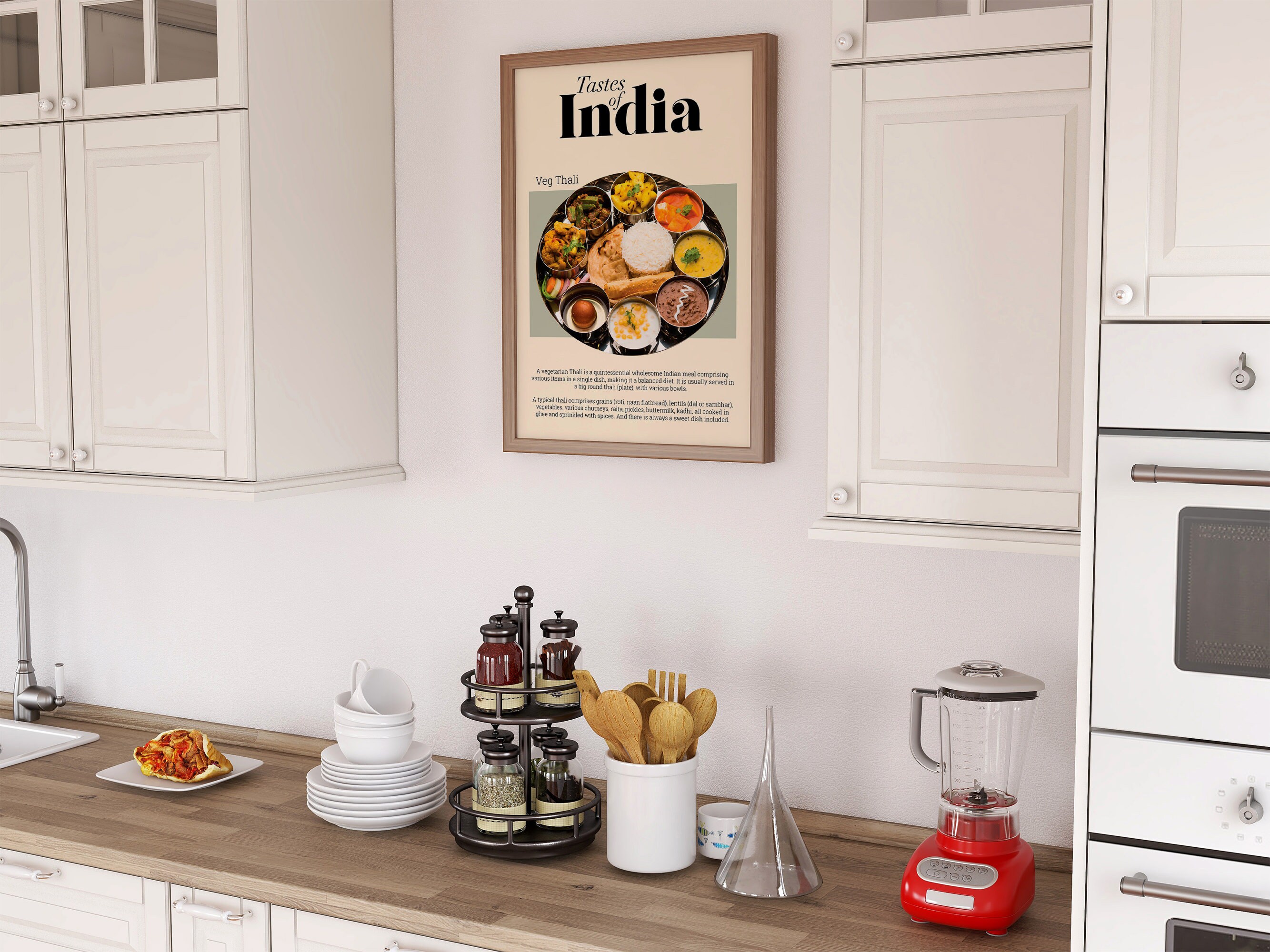Veg Thali Food Poster, Desi Indian Food Art, Asian Food Art, Colourful ...