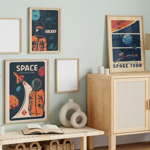 Set of 3 Space Posters, Space Wall Art, NASA Wall Art, Rocket Wall ...