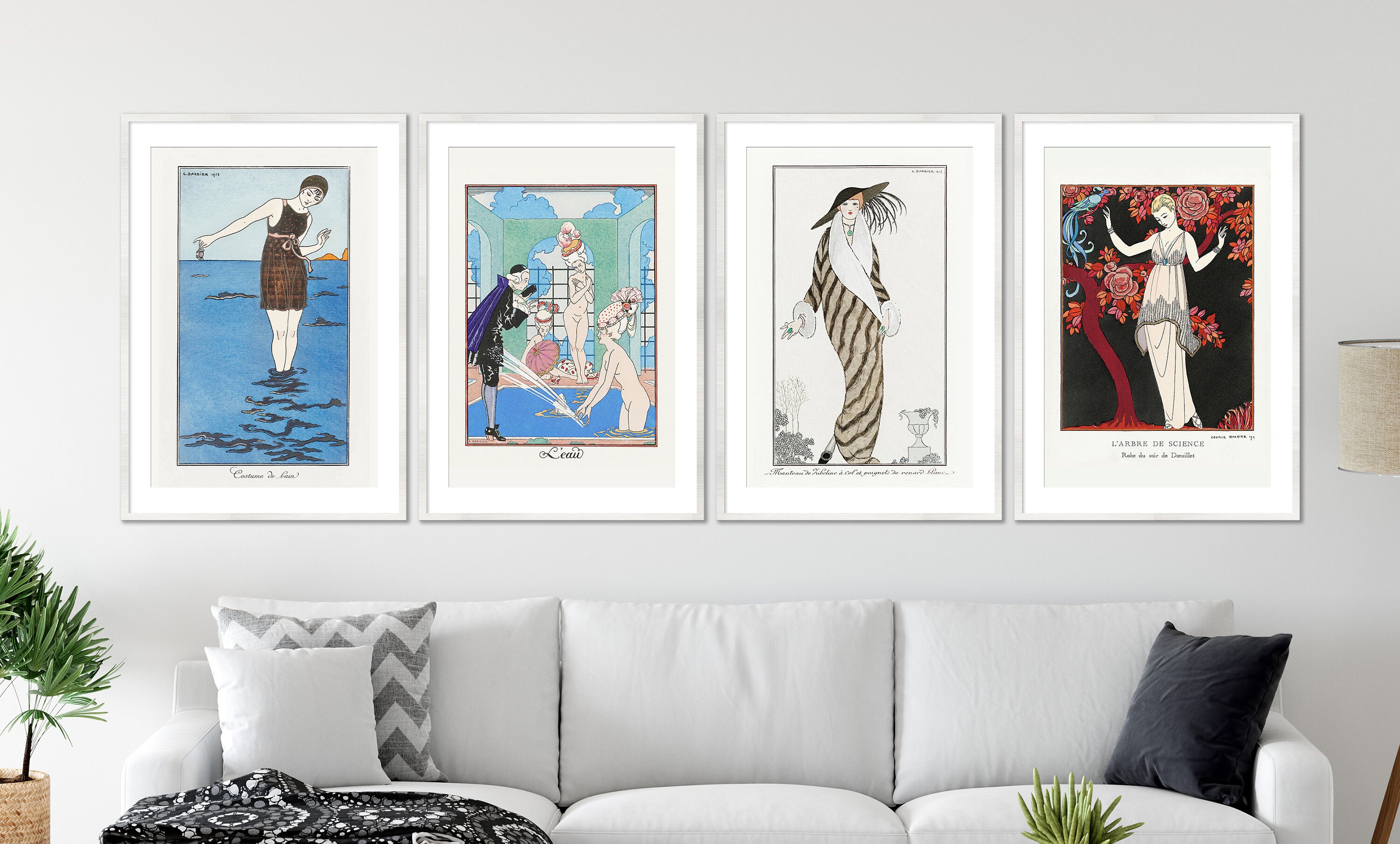 Set of 4 George Barbier Prints Art Deco Prints, Vintage Fashion Prints ...