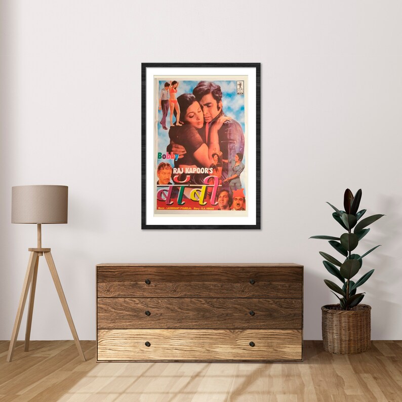 Bobby Movie Poster, Desi Wall Art, Bollywood Movie Poster, Retro ...
