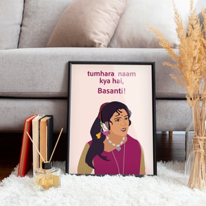 Sholay Movie Poster, Basanti Hema Malini, Hindi Movie Dialogue, Desi ...