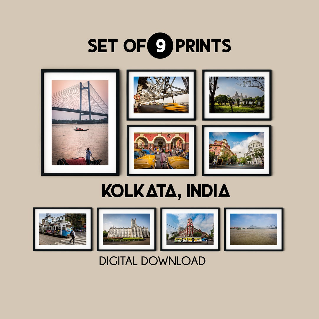 Kolkata Prints, Travel Poster, Set of 9 Prints, Landscape Photography ...