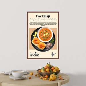 Pav Bhaji Food Poster, Desi Indian Food Art, Asian Food Art, Colourful ...