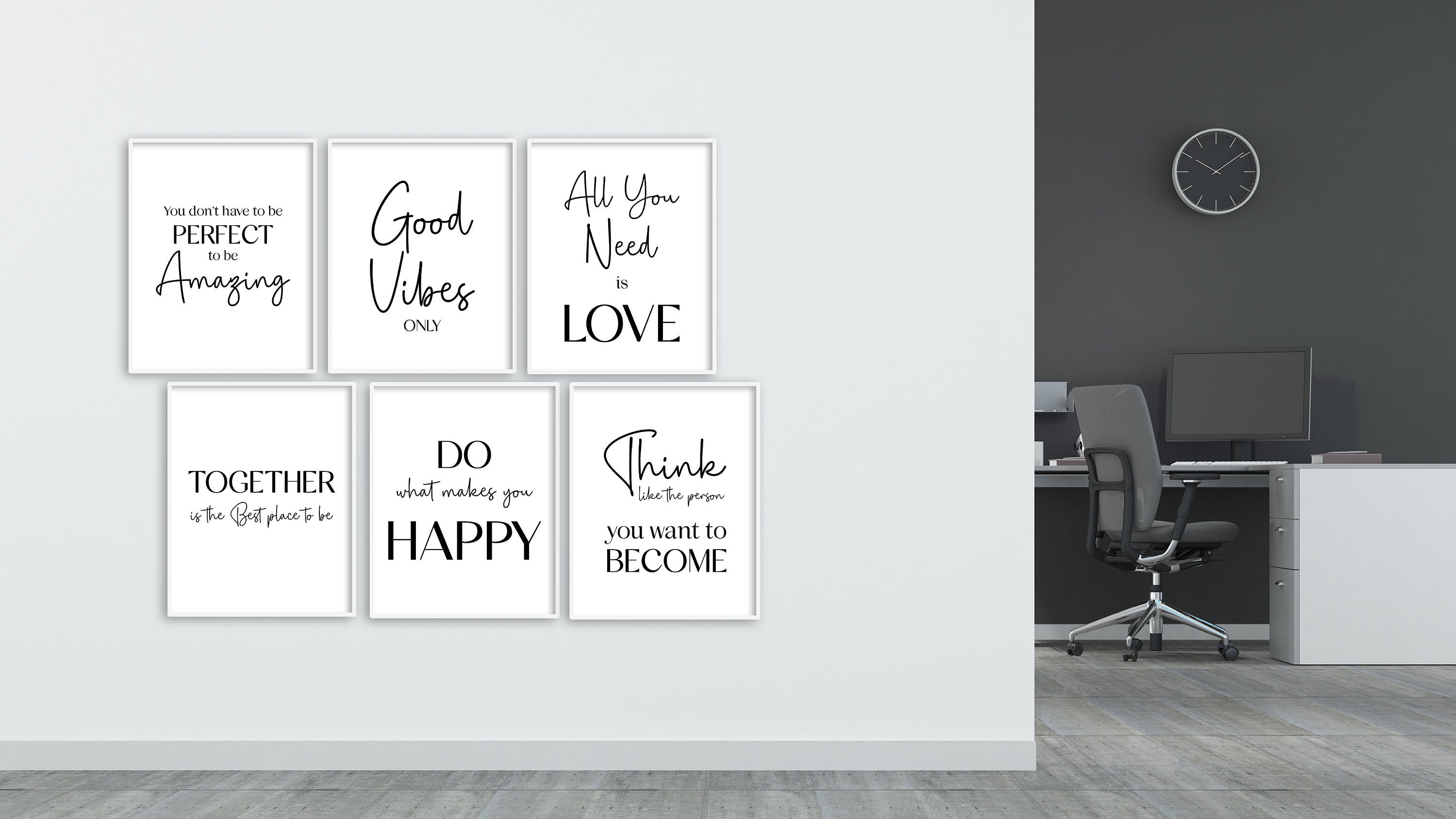Inspirational Art, Set of 6 Prints, Positive Affirmations, Motivational ...