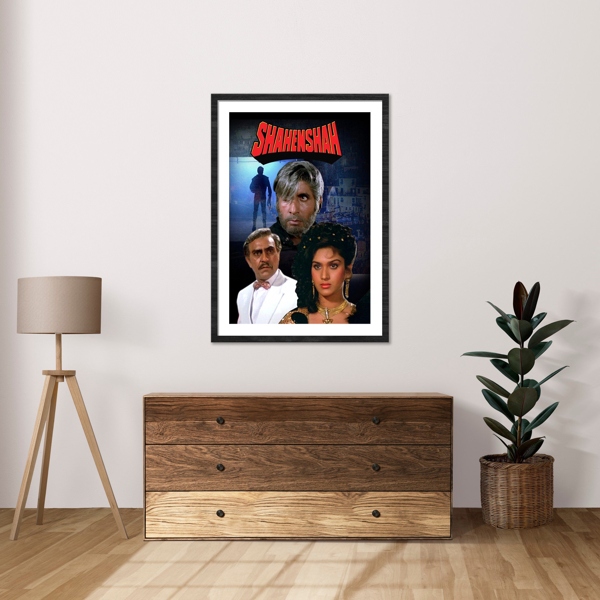 Shahenshah Movie Poster, Desi Wall Art, Bollywood Movie Poster, Retro ...