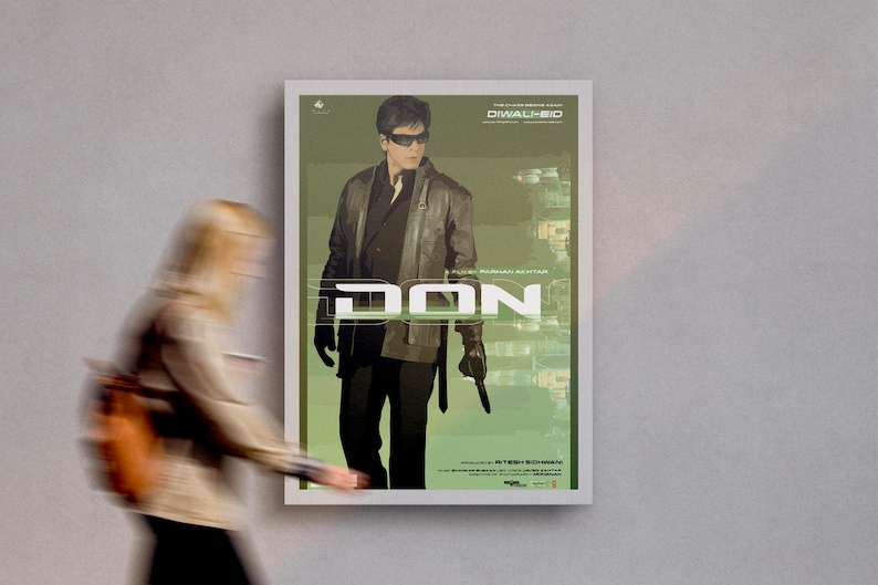 Don Movie Poster, Desi Wall Art, Bollywood Movie Poster, Retro ...
