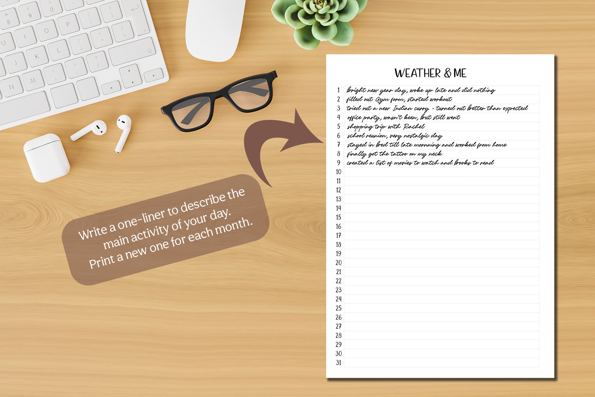 Daily Weather Tracker Printable, Weather in Pixels, Daily Journal ...