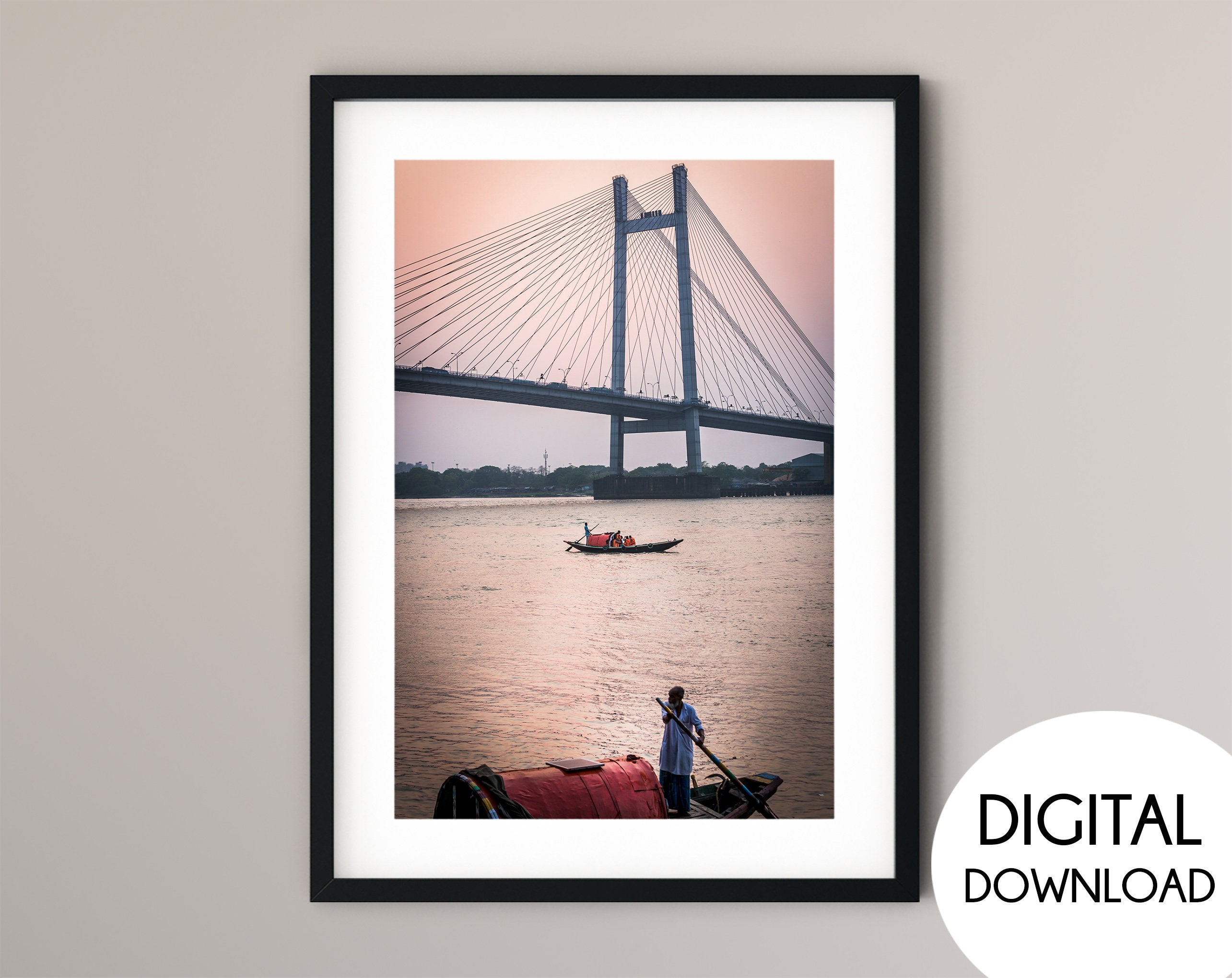 Rabindra Setu, Architecture Print, Kolkata Poster, India Poster, India ...