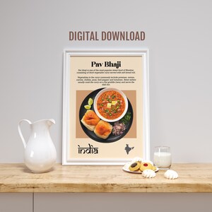 Pav Bhaji Food Poster, Desi Indian Food Art, Asian Food Art, Colourful ...