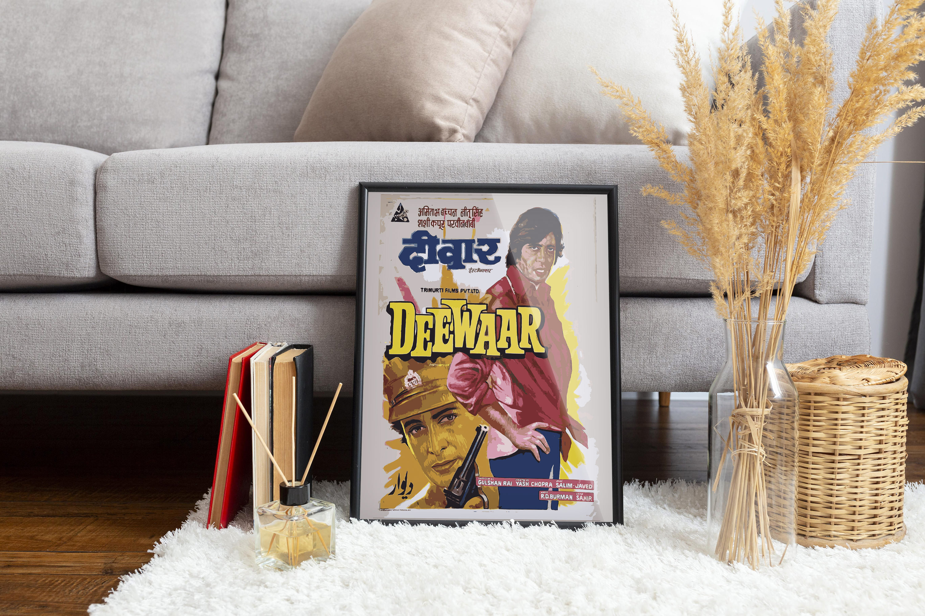 Deewaar Movie Poster, Desi Wall Art, Bollywood Movie Poster, Retro ...