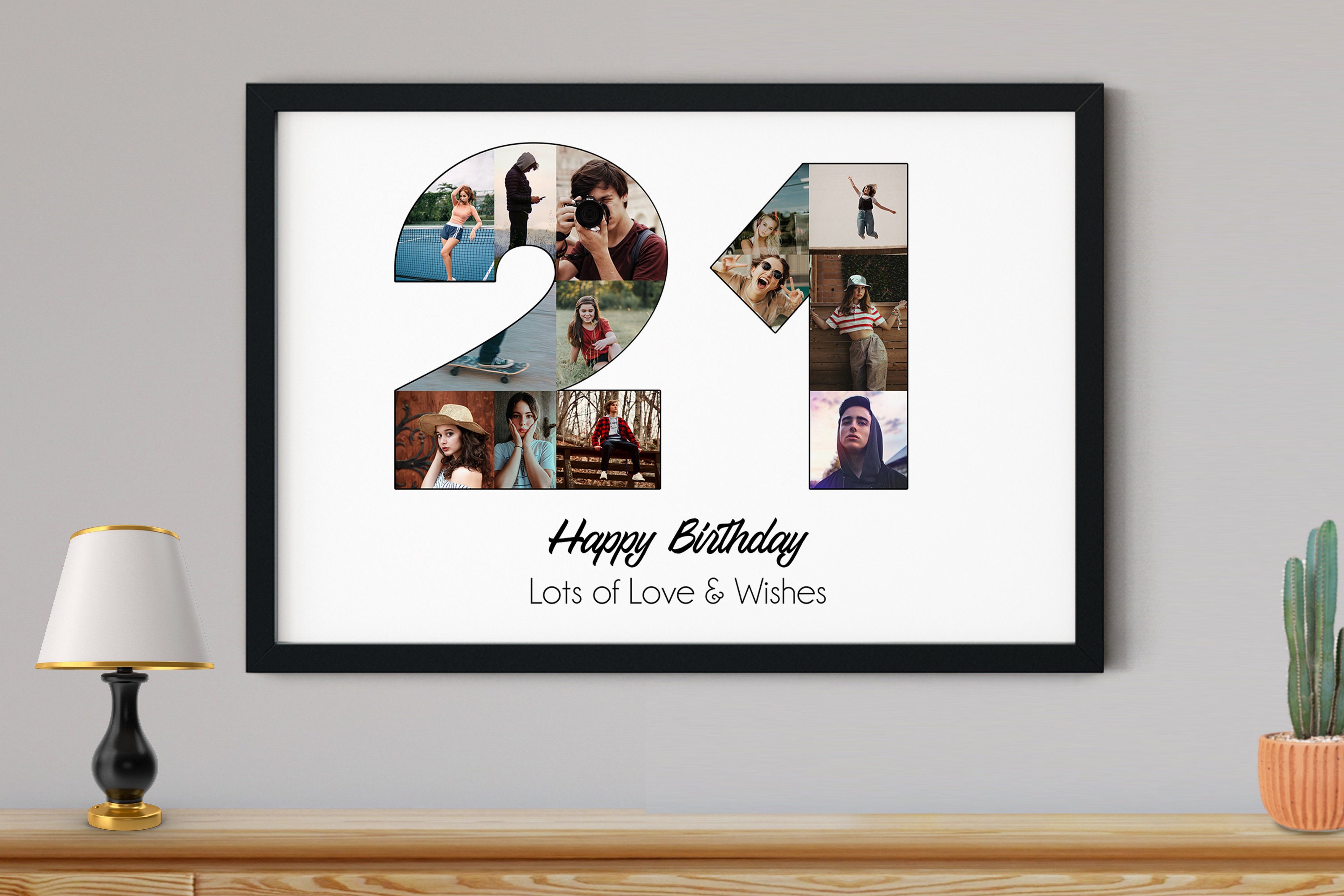 21st Birthday Photo Collage 21st Anniversary Gift Number - Etsy
