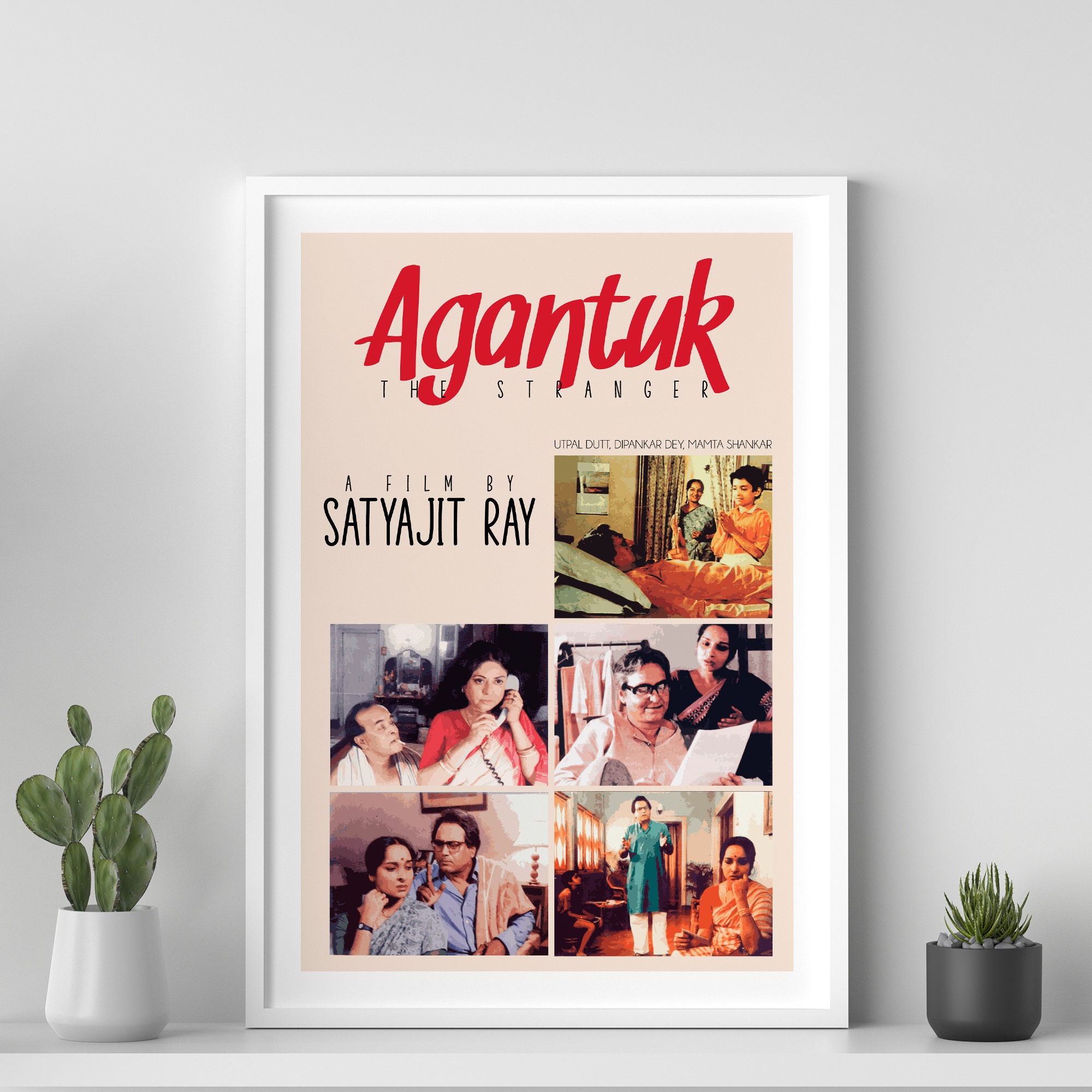 Agantuk Movie Poster, Satyajit Ray, the Stranger Movie, Bengali Movie ...