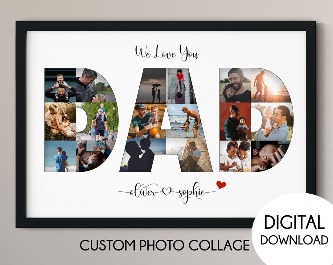 Dad Photo Collage, Customized Father's Day Gift, Personalized Photo ...