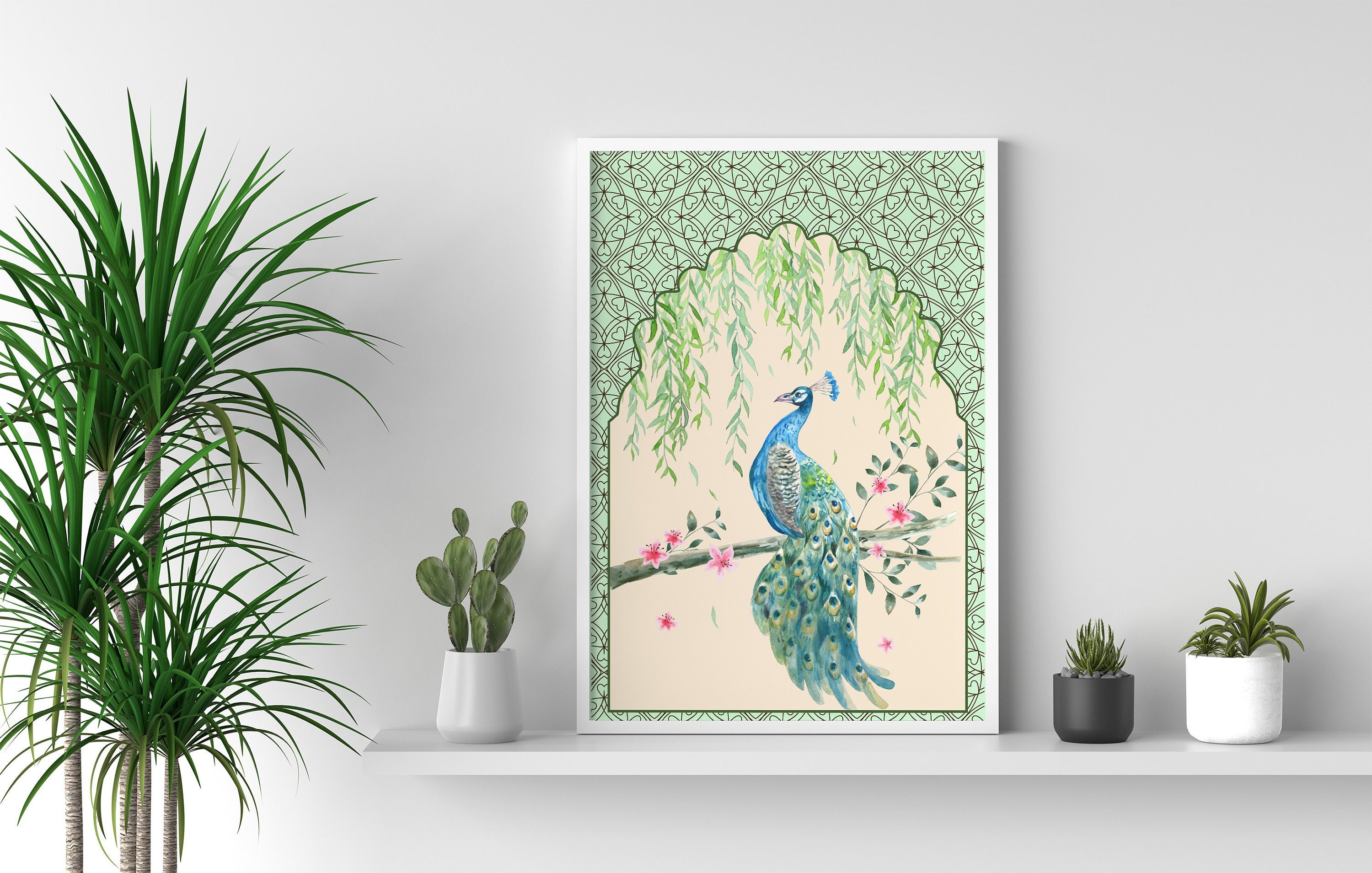 Peacock Print, Peacock Poster, Maximalist Art, Colourful Painting ...