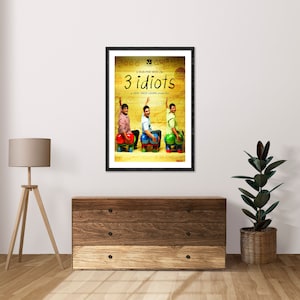 3 Idiots Movie Poster, Desi Wall Art, Bollywood Movie Poster, Retro ...