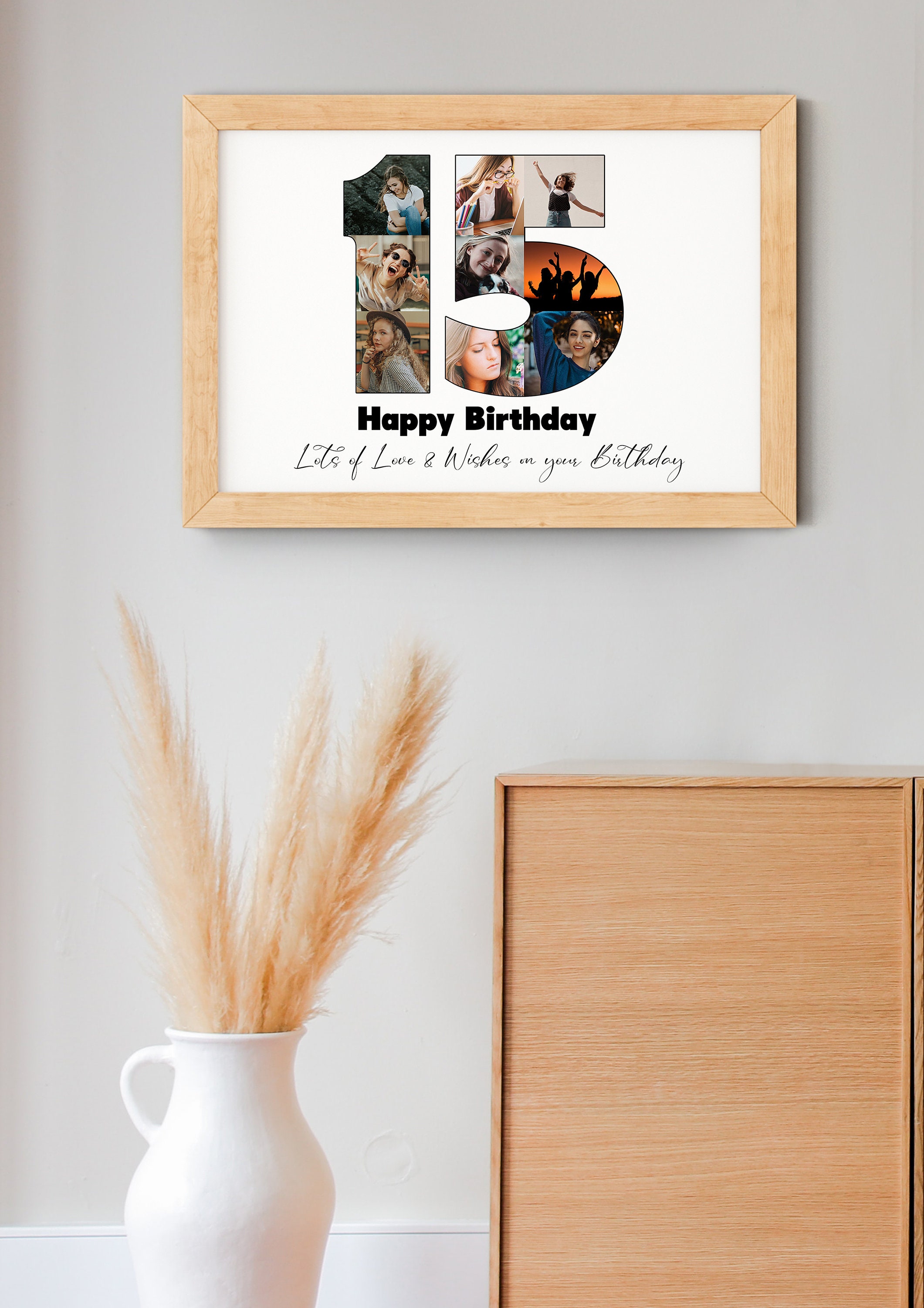 15th Birthday Photo Collage 15th Anniversary Gift Number - Etsy