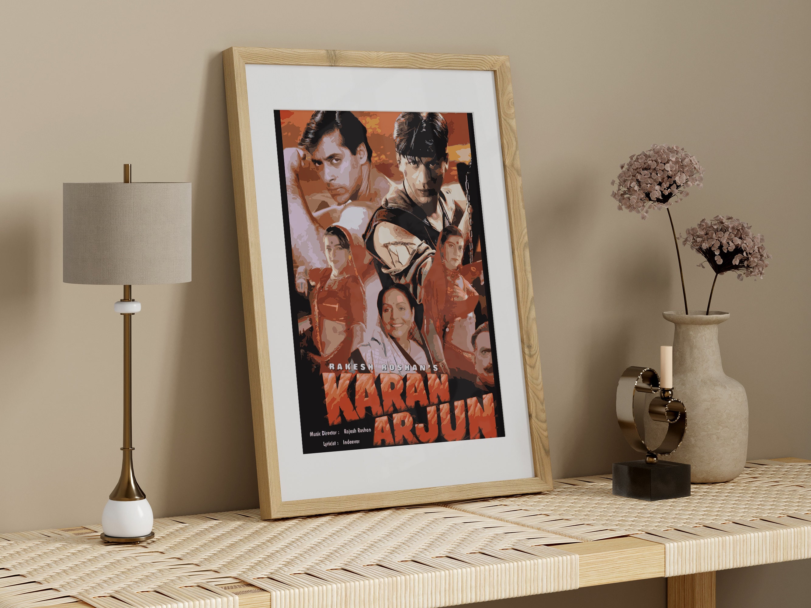 Karan Arjun Movie Poster Desi Wall Art Bollywood Movie - Etsy