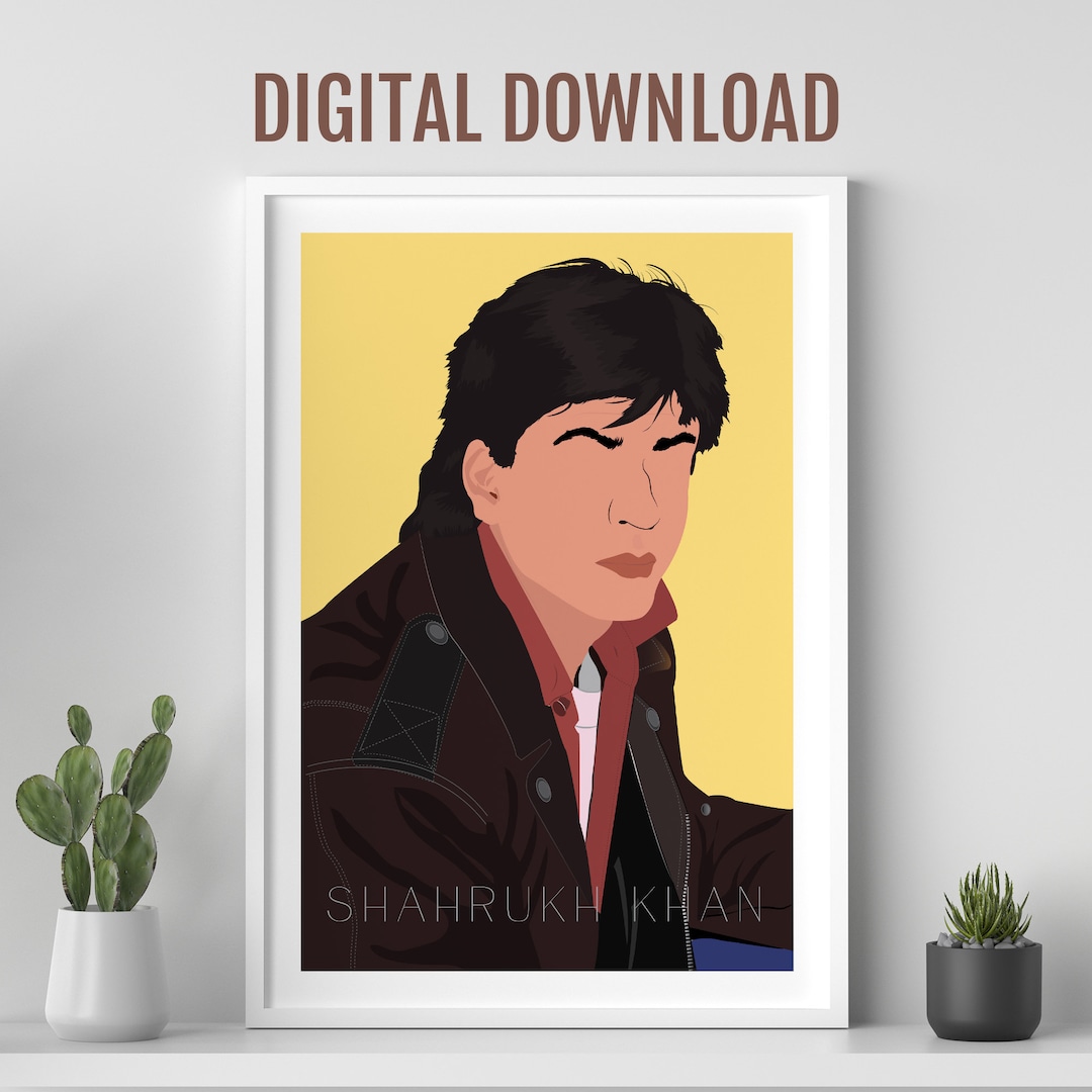 Shahrukh Khan Poster, SRK Print, Unique Gift for Her, Desi Wall Art ...