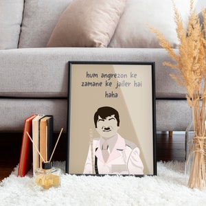 Sholay Movie Poster, Asrani, Angrez Ke Zamane Ke Jailer, Desi Wall Art ...