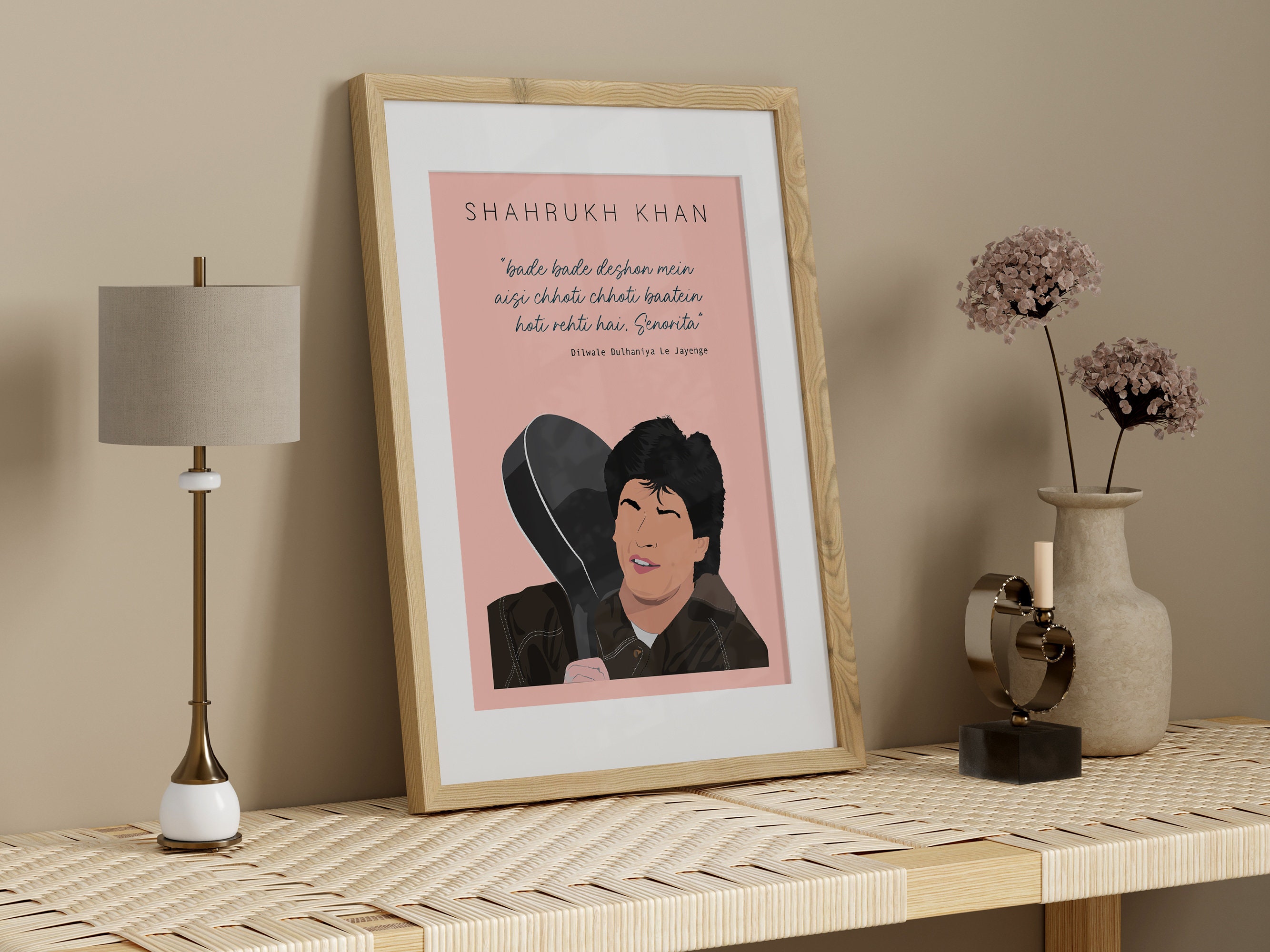 Shahrukh Khan Poster, DDLJ, SRK, Gift for Her, Desi Wall Art, Bollywood ...