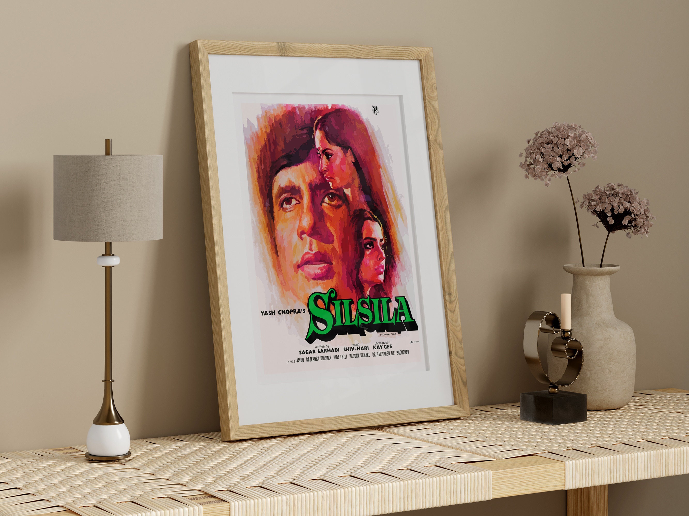Silsila Movie Poster, Desi Wall Art, Bollywood Movie Poster, Retro ...
