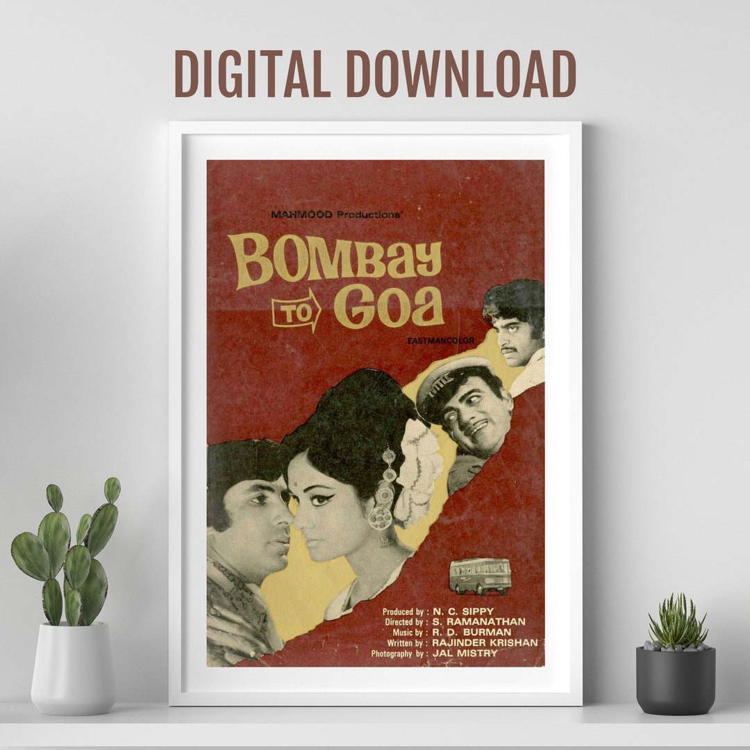 Bombay to Goa Movie Poster, Desi Wall Art, Bollywood Movie Poster ...