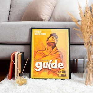 Guide Movie Poster, Desi Wall Art, Bollywood Movie Poster, Retro ...