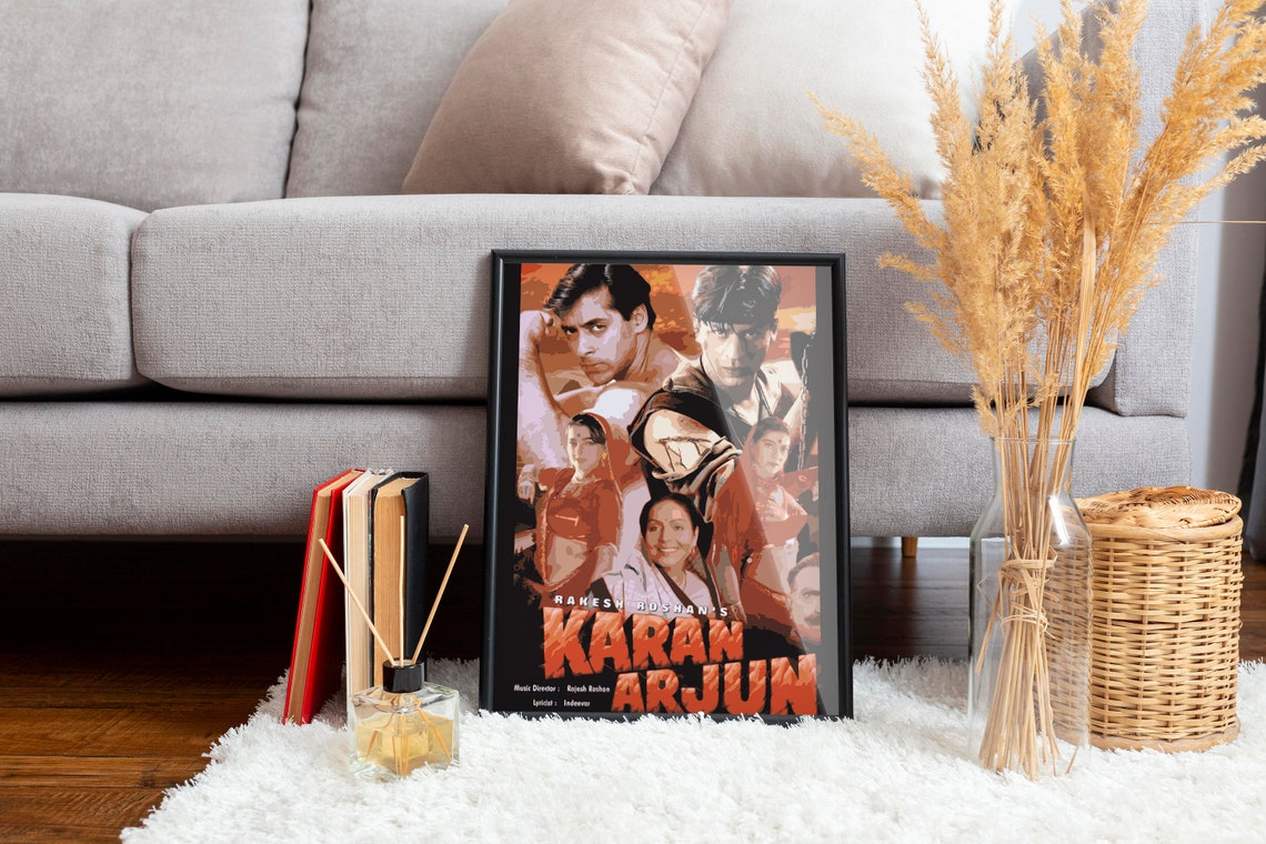 Karan Arjun Movie Poster Desi Wall Art Bollywood Movie - Etsy
