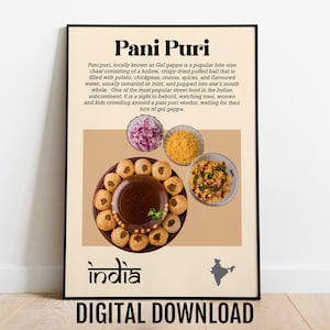Pani Puri Poster, Desi Indian Gol Gappa Food Art, Asian Food Art ...