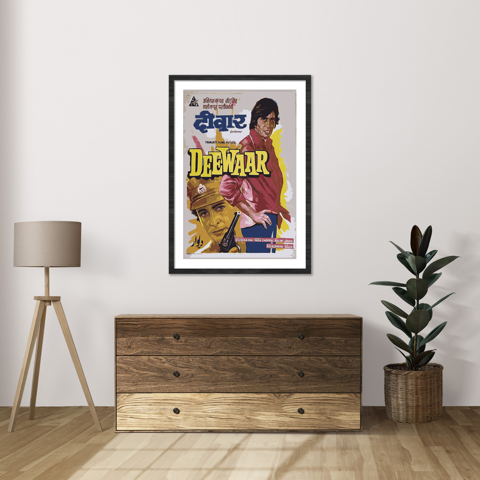 Deewaar Movie Poster, Desi Wall Art, Bollywood Movie Poster, Retro ...