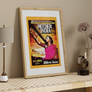Mother India Movie Poster, Desi Wall Art, Bollywood Movie Poster, Retro ...