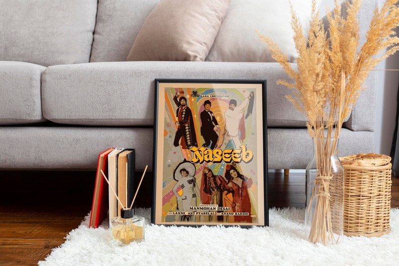 Naseeb Movie Poster, Desi Wall Art, Bollywood Movie Poster, Retro ...