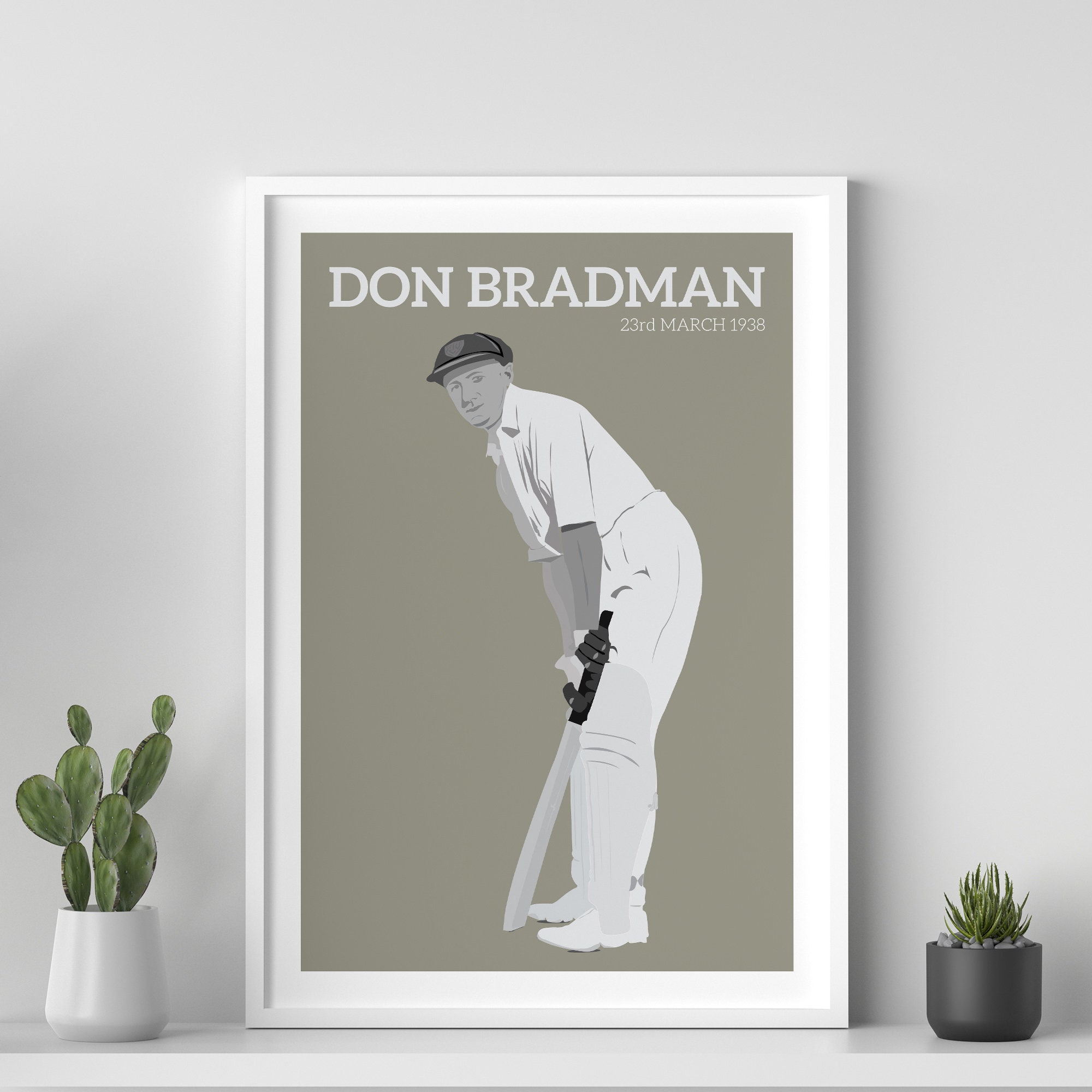 Don Bradman Cricket Poster, Australian Sports Poster, Gift for Cricket ...