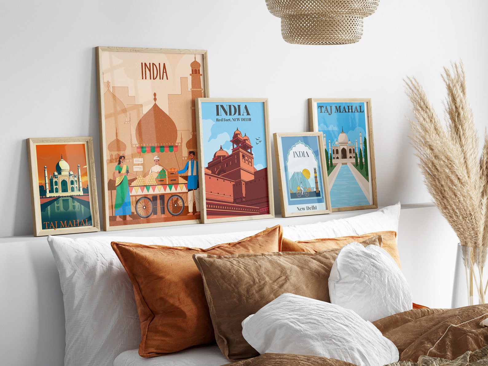 India Travel Posters, Set of 7 Travel Prints, Vintage India Travel ...