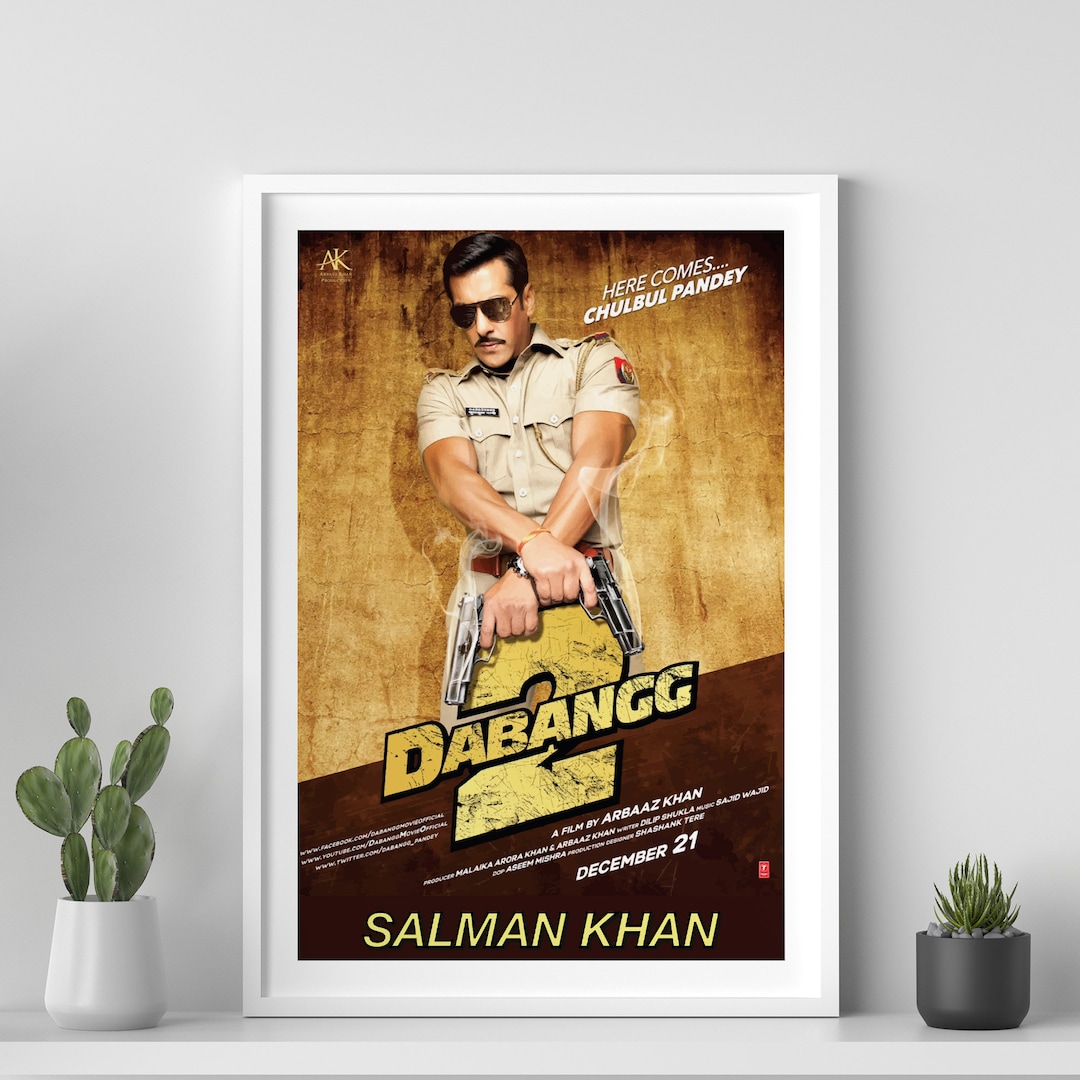 Dabangg Movie Poster, Desi Wall Art, Bollywood Movie Poster, Retro ...